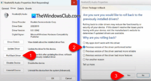 No sound after installing Realtek audio drivers in Windows 11