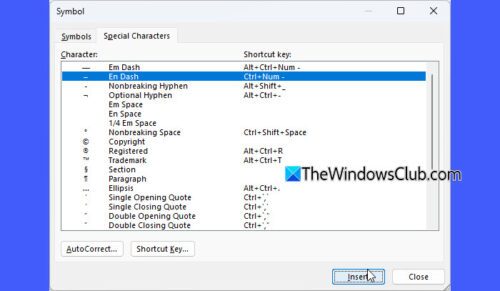 How to type Hyphen, En dash, and Em dash in Word