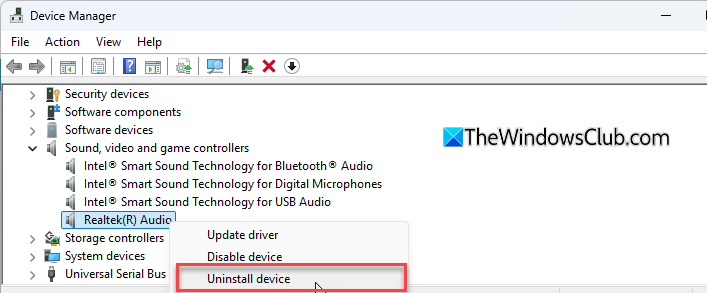 No sound after installing Realtek audio drivers in Windows 11