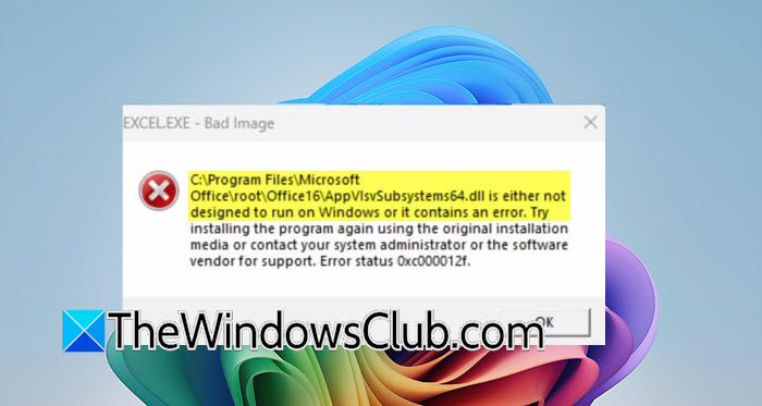 Fix Office AppVIsvSubsystems64.dll Error