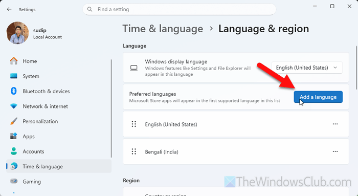 Cannot type Regional Language in Windows 11