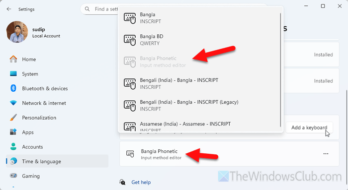 Cannot type Regional Language in Windows 11