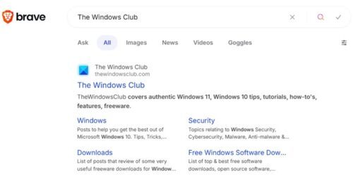 How to use Brave Search engine