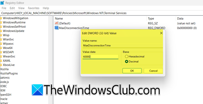How to set time limit for disconnected RDP sessions in Windows