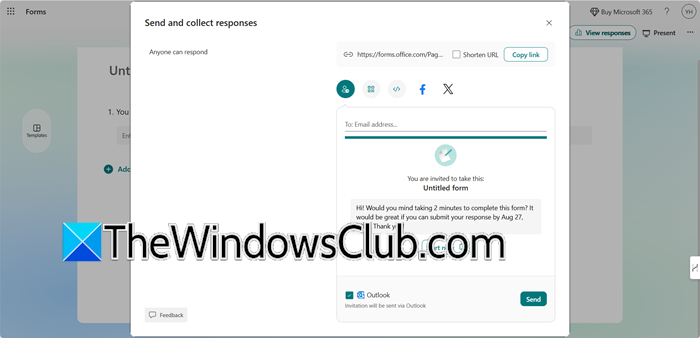 Microsoft Forms: This form is currently not accepting responses