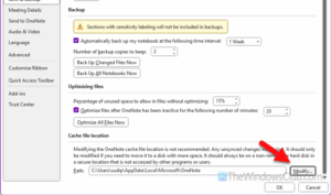 OneNote error: Unable to create backup