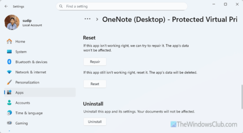 OneNote error: Unable to create backup