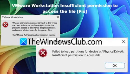 VMware Workstation Insufficient permission to access the file [Fix]