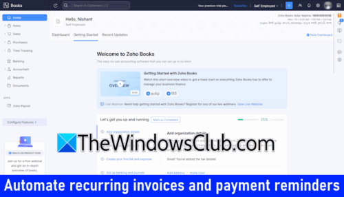 Automate recurring invoices & payment reminders in Zoho Books