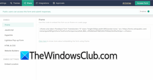 Build and Embed Forms and collect Responses using Zoho Forms