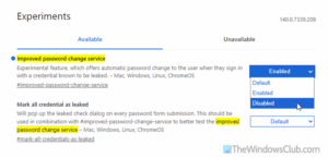 Enable or Disable Automatic Password Change feature in Chrome