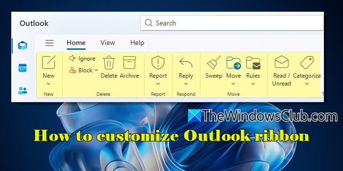 How to customize Outlook ribbon