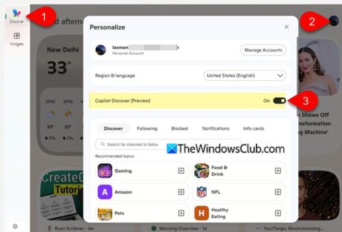 Enable Copilot Discover for Widgets Board in Windows 11