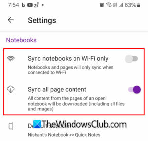 OneNote notebook not showing up in app