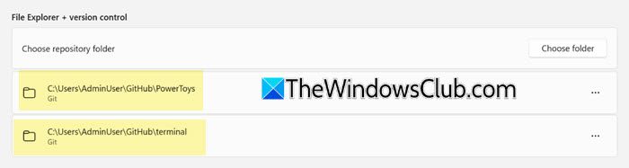 Add Repository Folders for Explorer Version Control in Windows 11