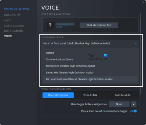 How to configure and test a Microphone in Steam