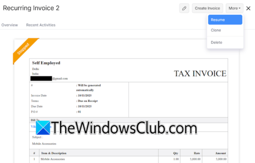 Automate recurring invoices & payment reminders in Zoho Books