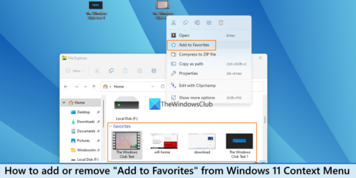 How to remove Add to Favorites from Windows 11 Context Menu