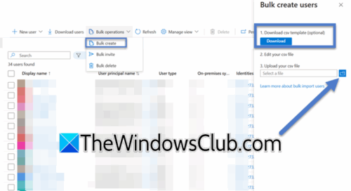 How to create Bulk Users in Office 365