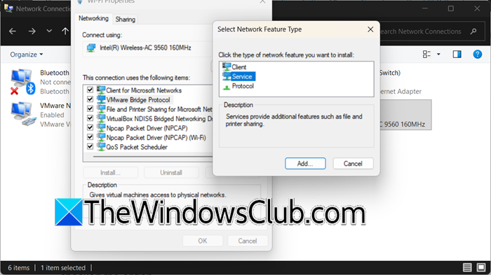 VMware network adapter not showing up in Windows 11