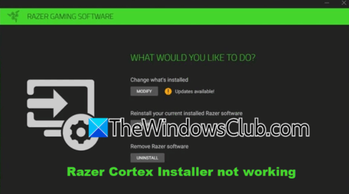 Razer Cortex Installer not working on Windows 11