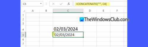 How to add apostrophe in Excel before date
