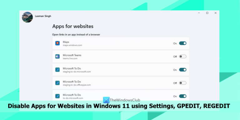 How to Disable Apps for Websites in Windows 11