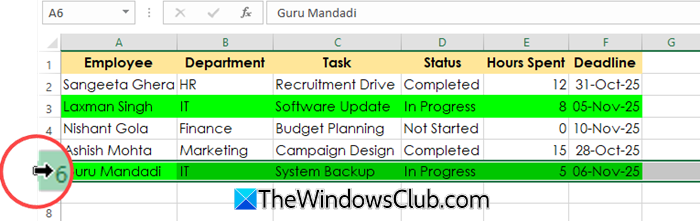 How to move highlighted cells in Excel