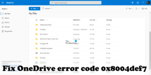 Fix OneDrive error code 0x8004def7 on Windows 11/10