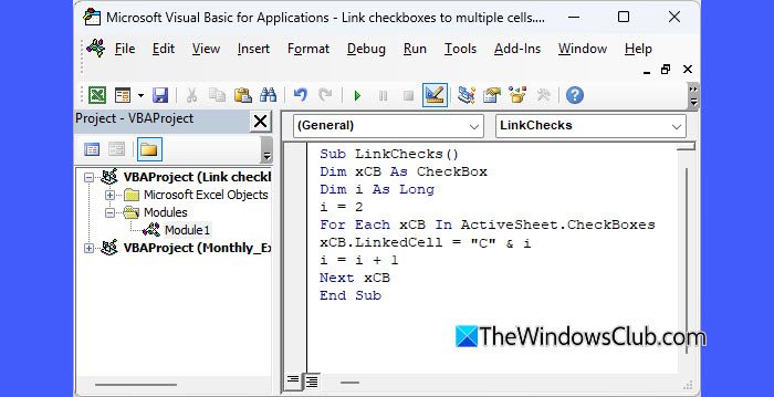 How to link Checkboxes to Multiple Cells in Excel