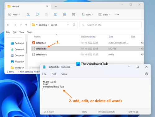 View, customize, and clear Personal Dictionary in Windows 11