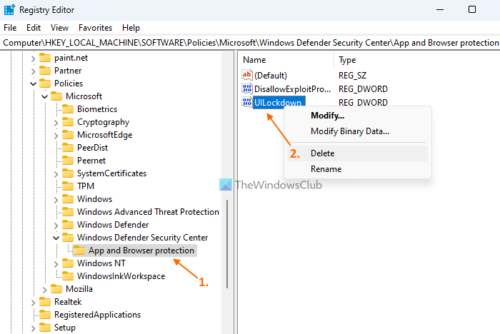App And Browser Control Missing