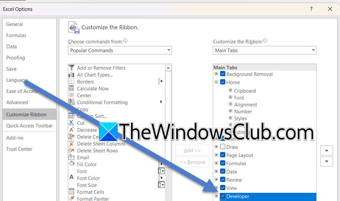 Design Mode greyed out in Excel; How to enable it?