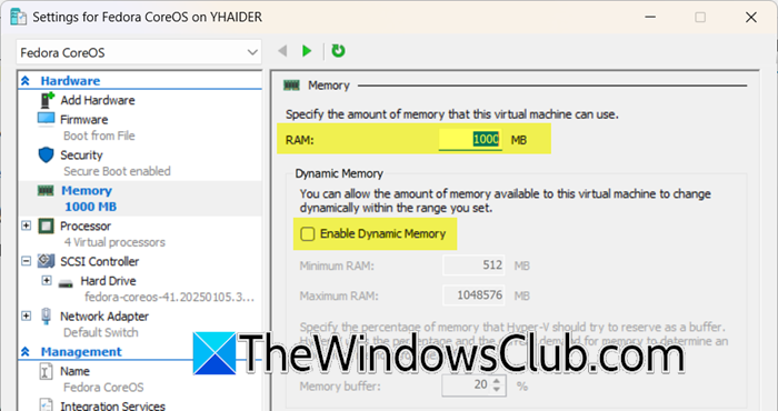 Hyper-V unable to allocate RAM [Fix]