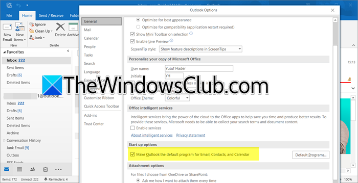 Outlook opening in browser instead of app