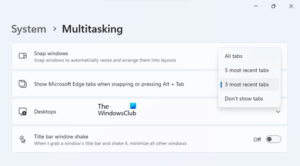 How to show Edge tabs when snapping on Windows 11