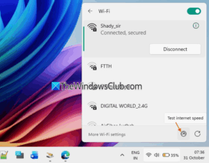 How to perform Internet speed test from Taskbar in Windows 11