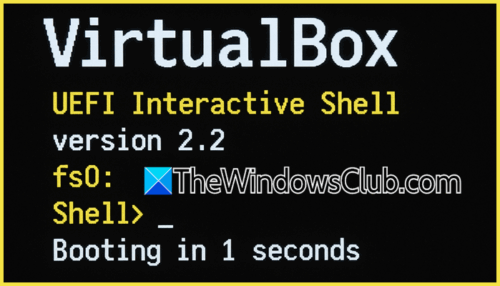 VirtualBox boots only in UEFI Interactive shell