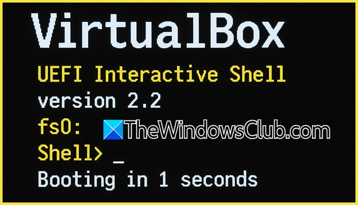 VirtualBox boots only in UEFI Interactive shell