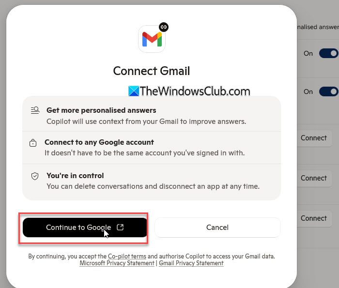 Set up Copilot Connectors for OneDrive, Outlook and Google apps