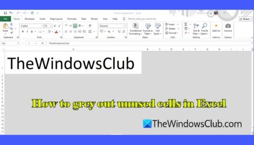 How to grey out unused cells in Excel