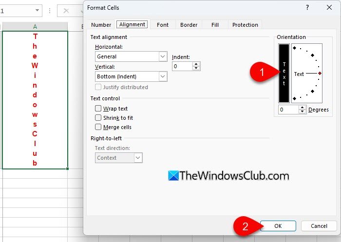 How to write vertically in Excel cell