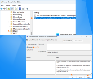 Enable or disable Automatically Update Offline Maps in Windows 11