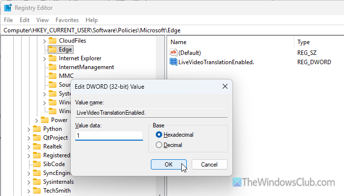 Enable or Disable Live or Real-Time Video Translation in Edge