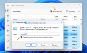 How to open and view System Information panel in Windows 11