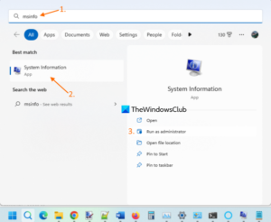 How to open and view System Information panel in Windows 11