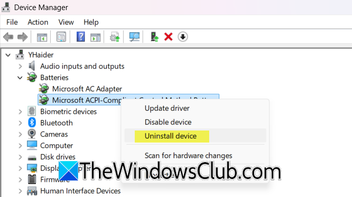 Battery Usage not showing in Windows 11 Settings