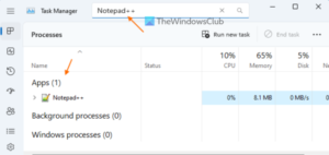 How to enable and use Search bar in Task Manager of Windows 11