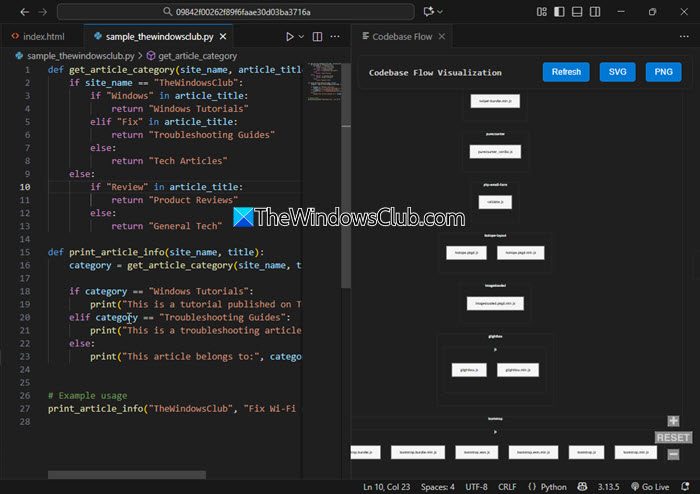 Create real-time interactive flowcharts for code: VS Code CodeVisualizer