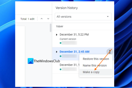 How to use Version History in Google Docs